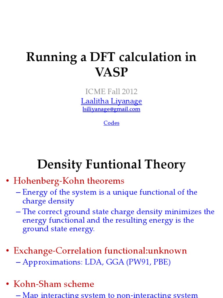 DFT Calculations Using VASP: A Guide | PDF