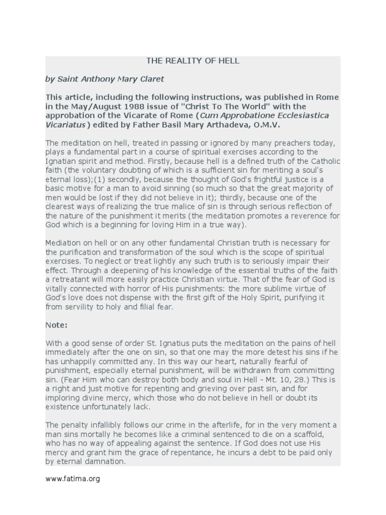 The Reality of Hell | PDF | Hell | Sin