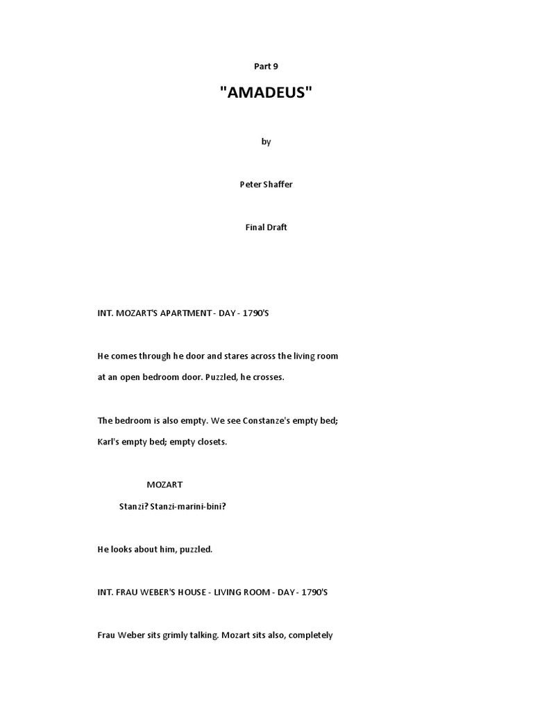 Part 9 - Amadeus-Script | PDF | Wolfgang Amadeus Mozart | Leisure