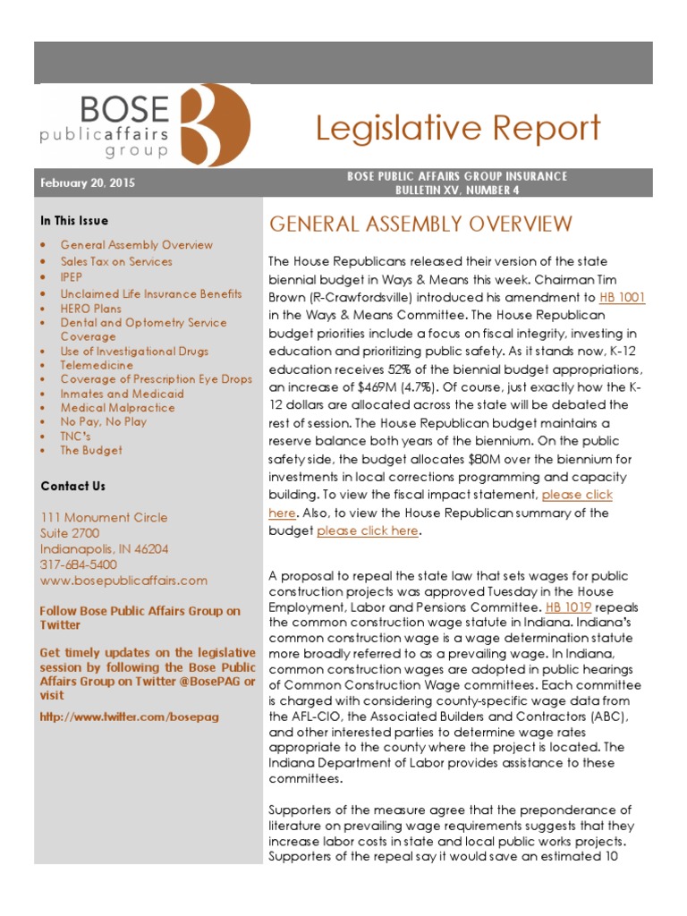 BPAG Insurance Bulletin 2-20-15 | PDF | Medicaid | United States House ...