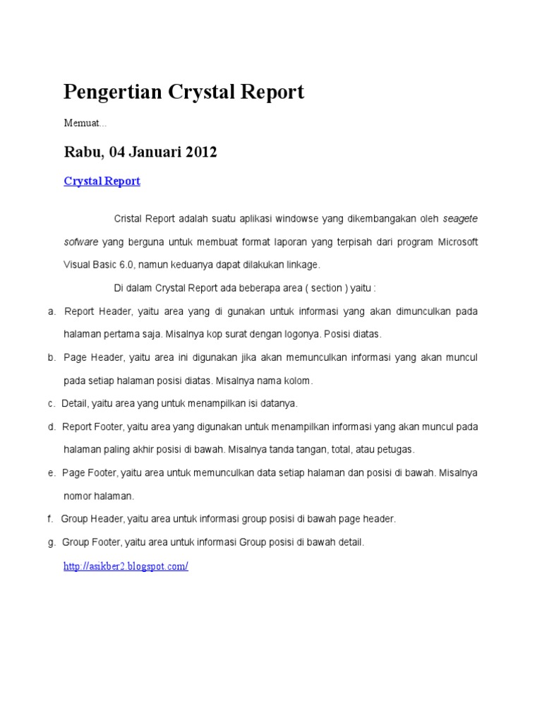 Pengertian Crystal Report | PDF