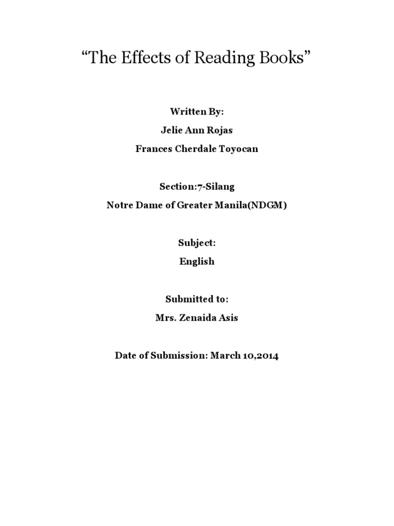 The Effects of Reading Books | PDF | Books | Memory