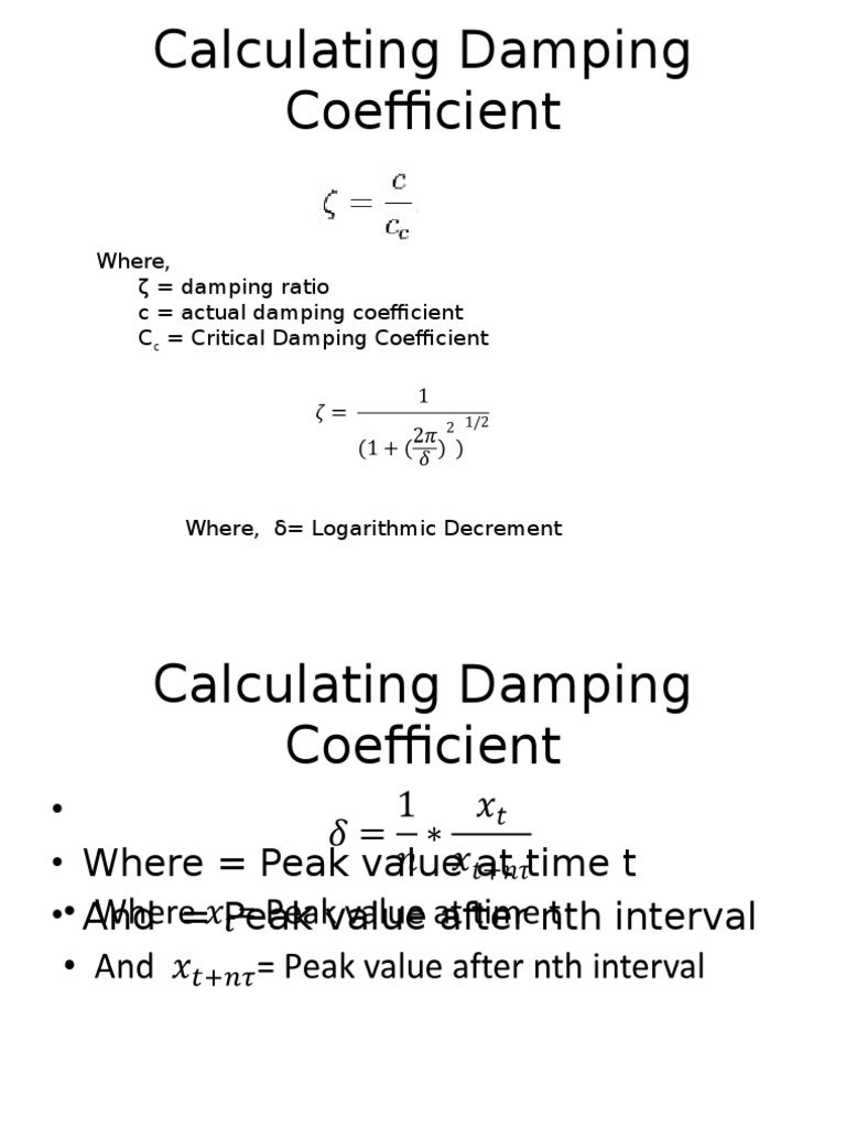 Damping Coefficient Calculation | PDF | Teaching Methods & Materials