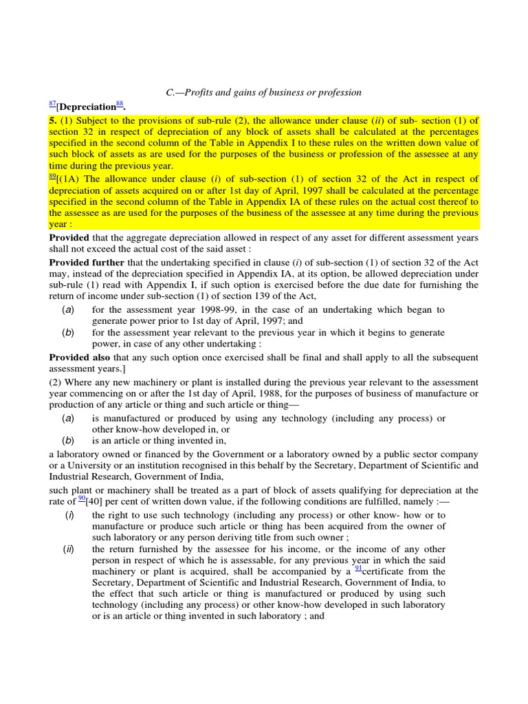 Depreciation - Rule 5 | PDF | Solar Energy | Energy And Resource