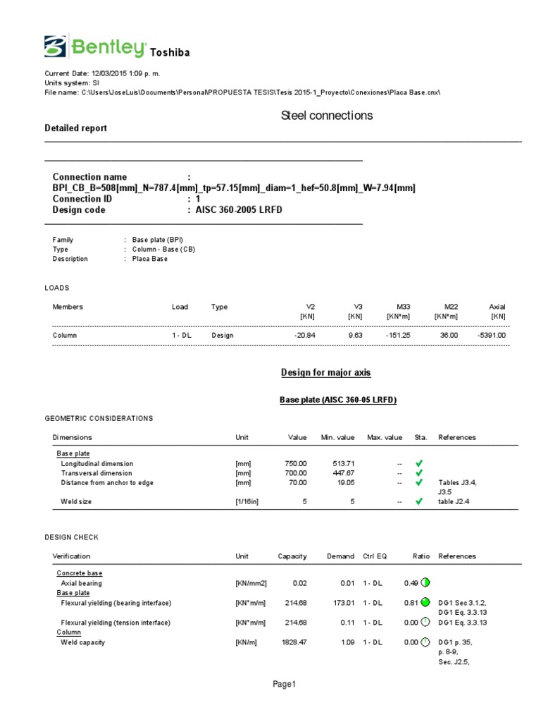 Conexión Placa Base | PDF | Continuum Mechanics | Building Engineering