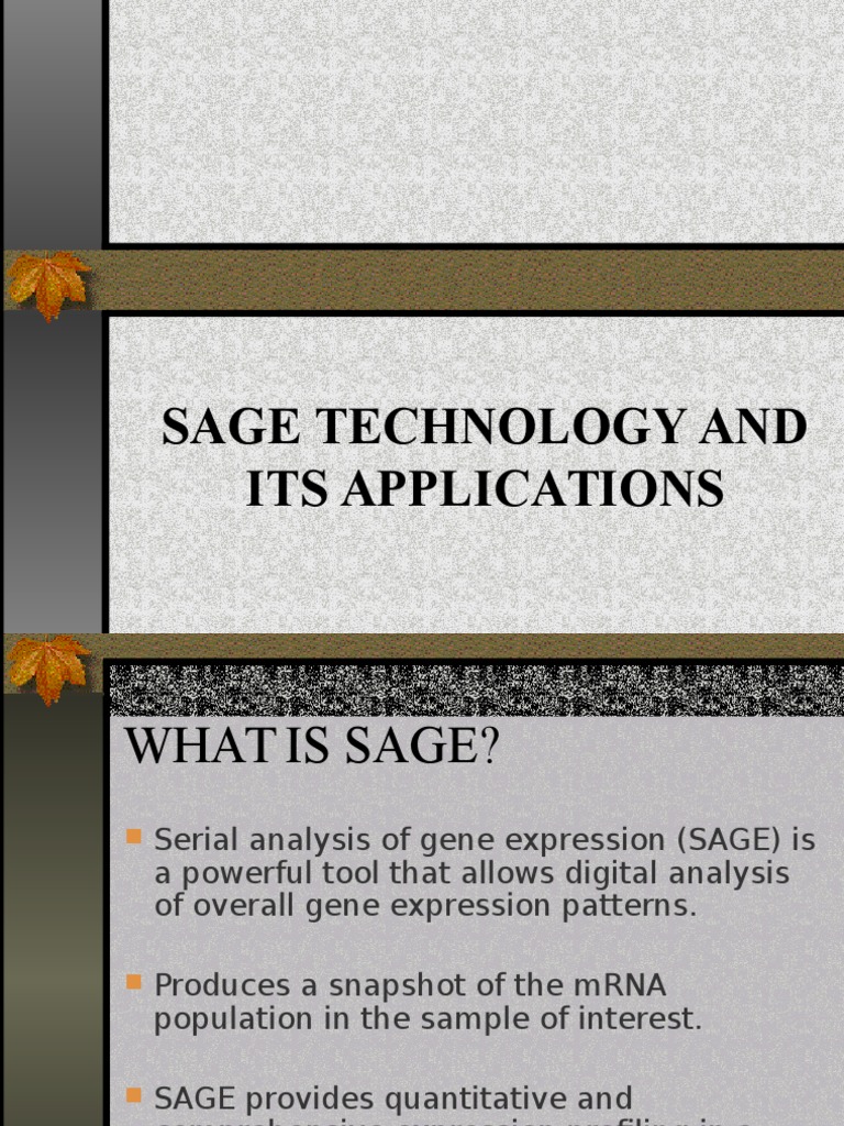 Sage Technology and Its Applications | Download Free PDF | Dna Ligase ...