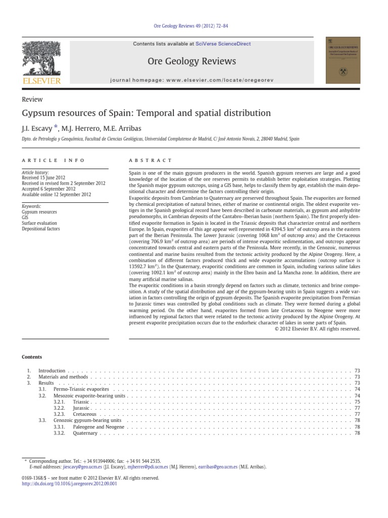 Gypsum Resources in Spain | PDF | Gypsum | Sedimentary Rock