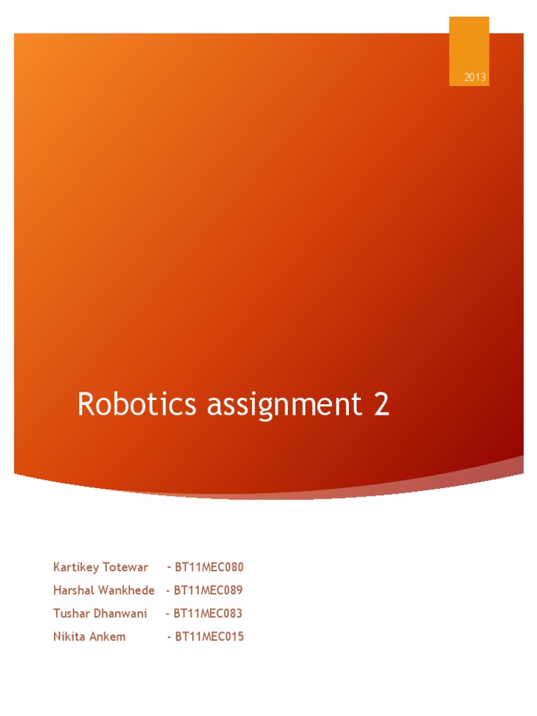 Robotics Assignment 2 | PDF | Computer Aided Design | Robot