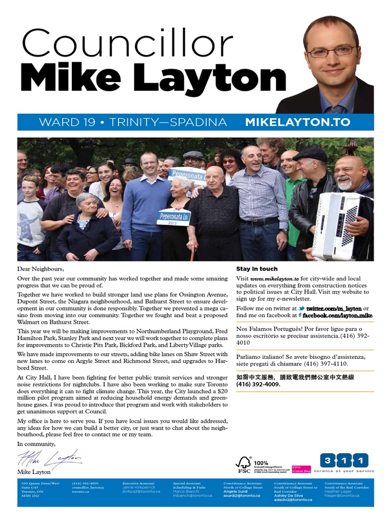 Mike Layton: Councillor | PDF | Cycling Infrastructure | Toronto