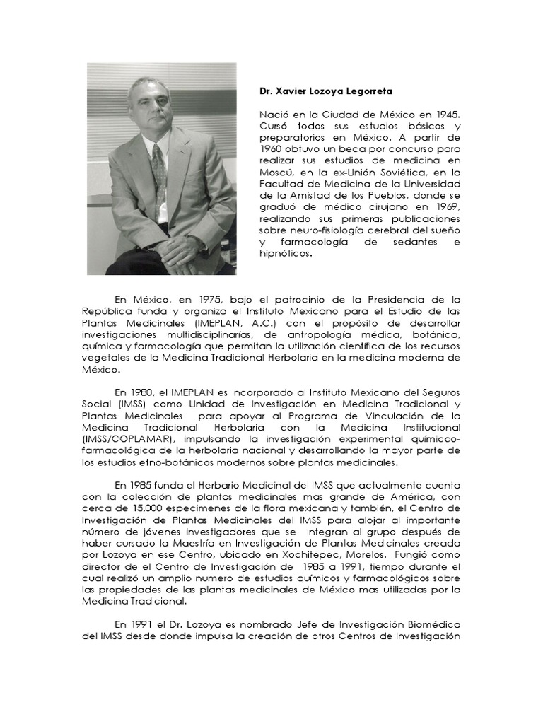 Dr. Xavier Lozoya Legorreta | PDF | Organización Mundial de la Salud ...
