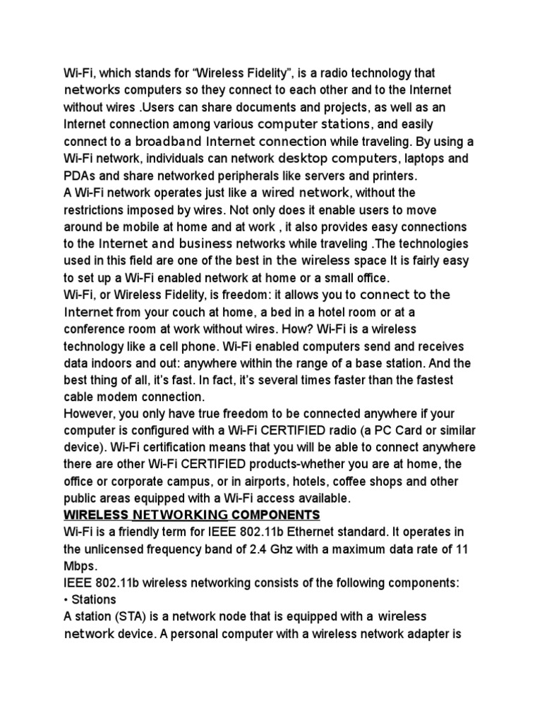 Wireless Networking Components | PDF | Wi Fi | Wireless Access Point