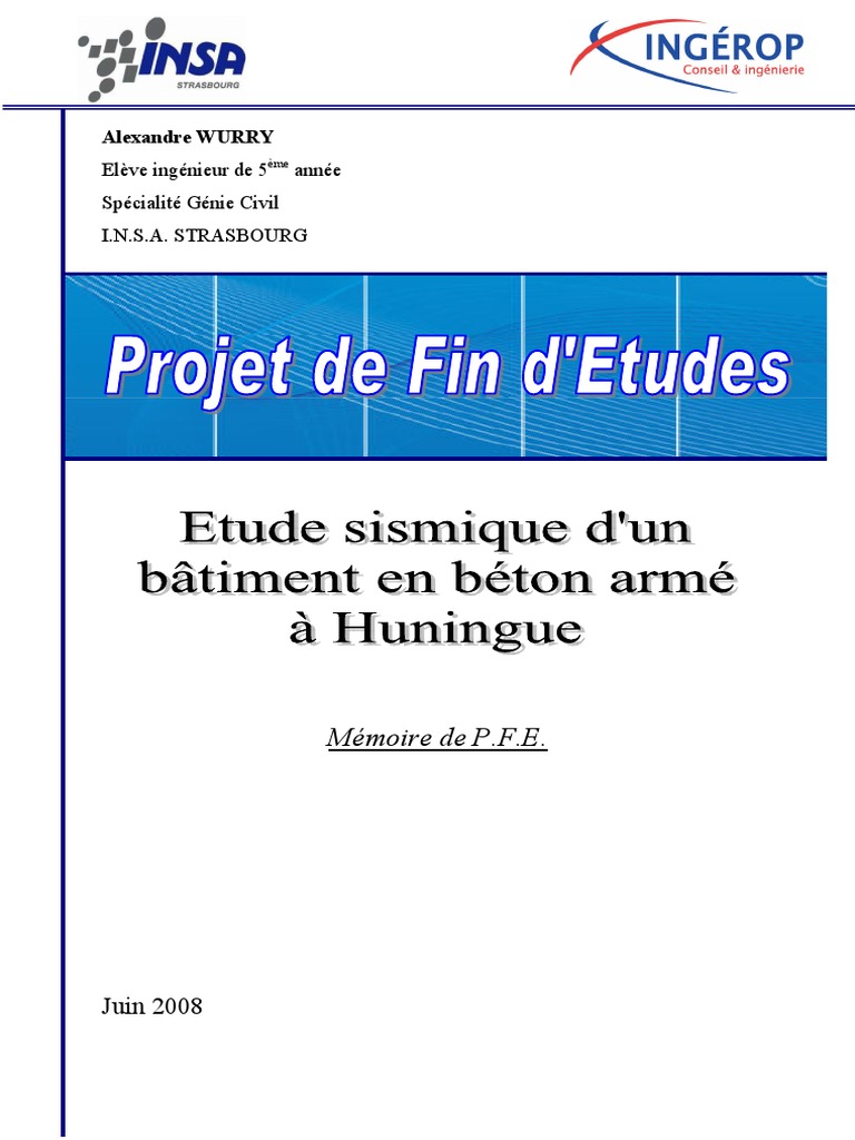 Rapport - Etude Sismique D'un Batiment (R+14) - INSA PDF | PDF | Génie ...