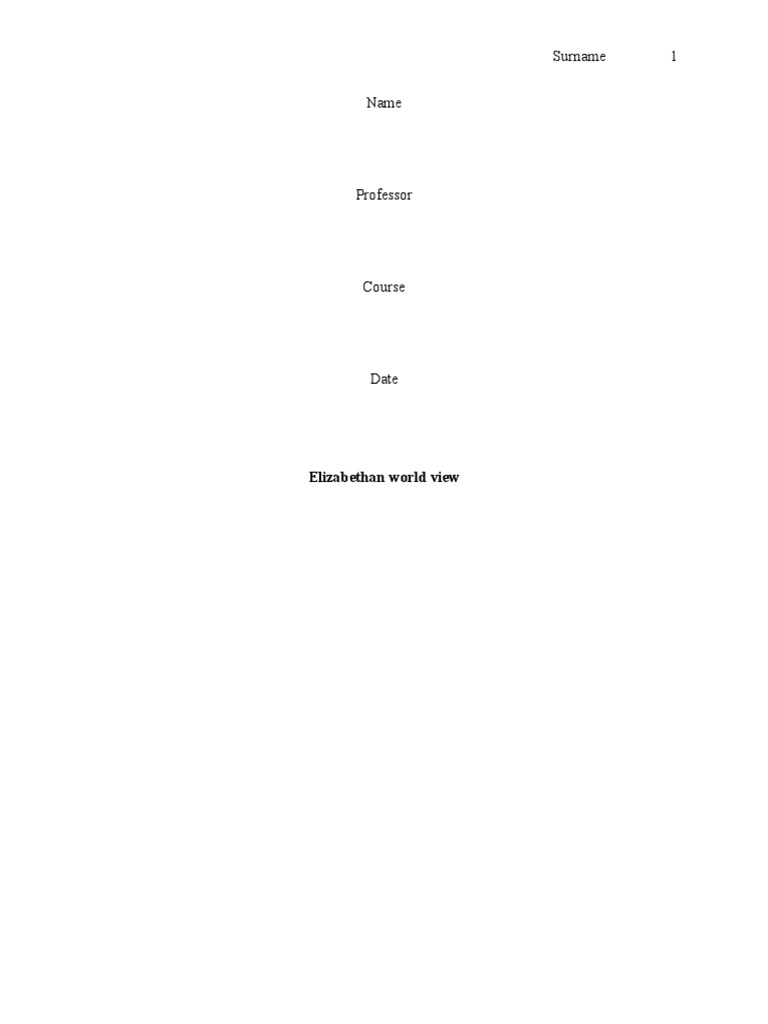 Elizabethan World View | PDF | Surgery | Medicine