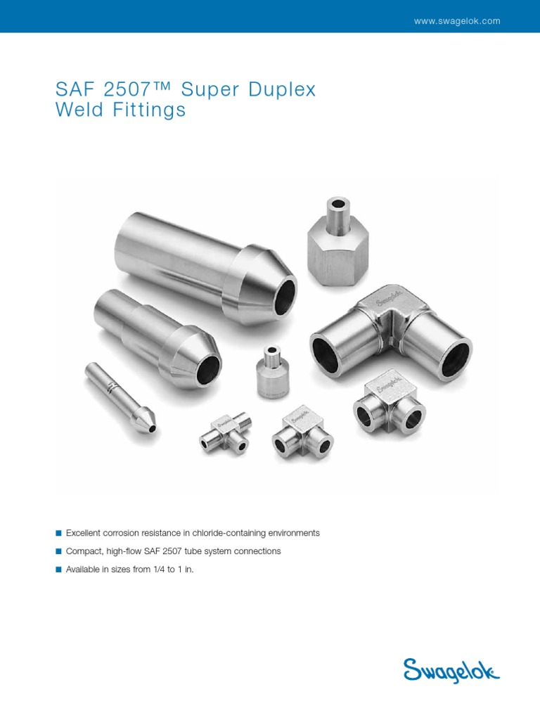 Swagelok WLD Fittings SAF 2507 Super Duplex | PDF | Welding | Construction
