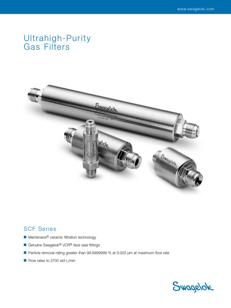 Swagelok Gas Filters Ultra High Putity | PDF | Filtration | Pounds Per ...