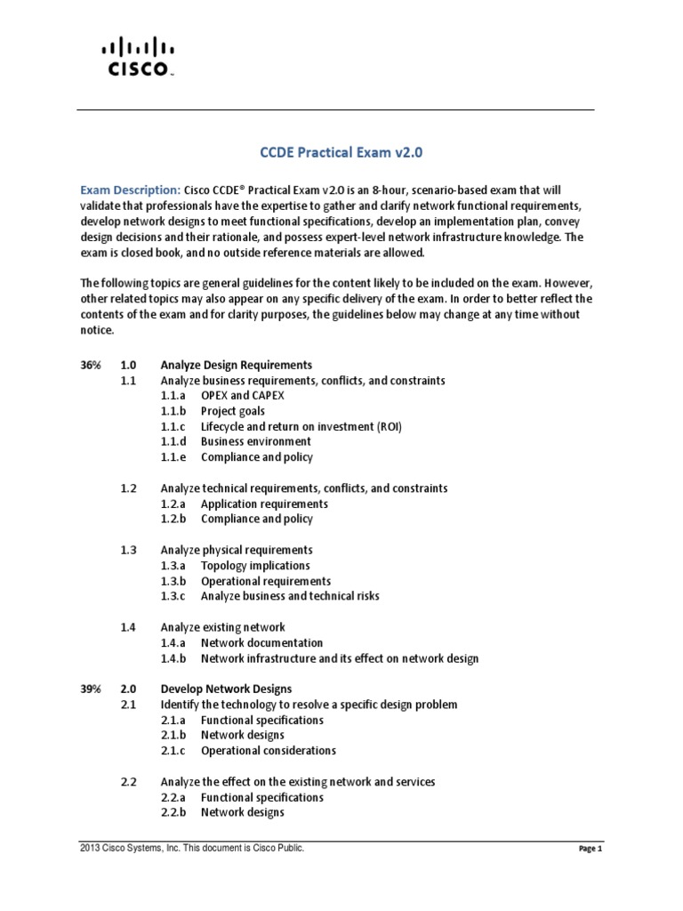 CCDE Practical Exam v2.0 | PDF | Specification (Technical Standard ...