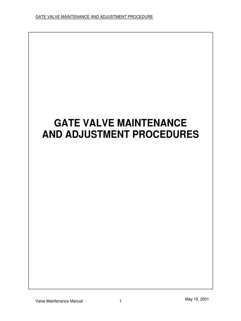 Gate Valve Maintenance Manual | PDF | Valve | Nut (Hardware)