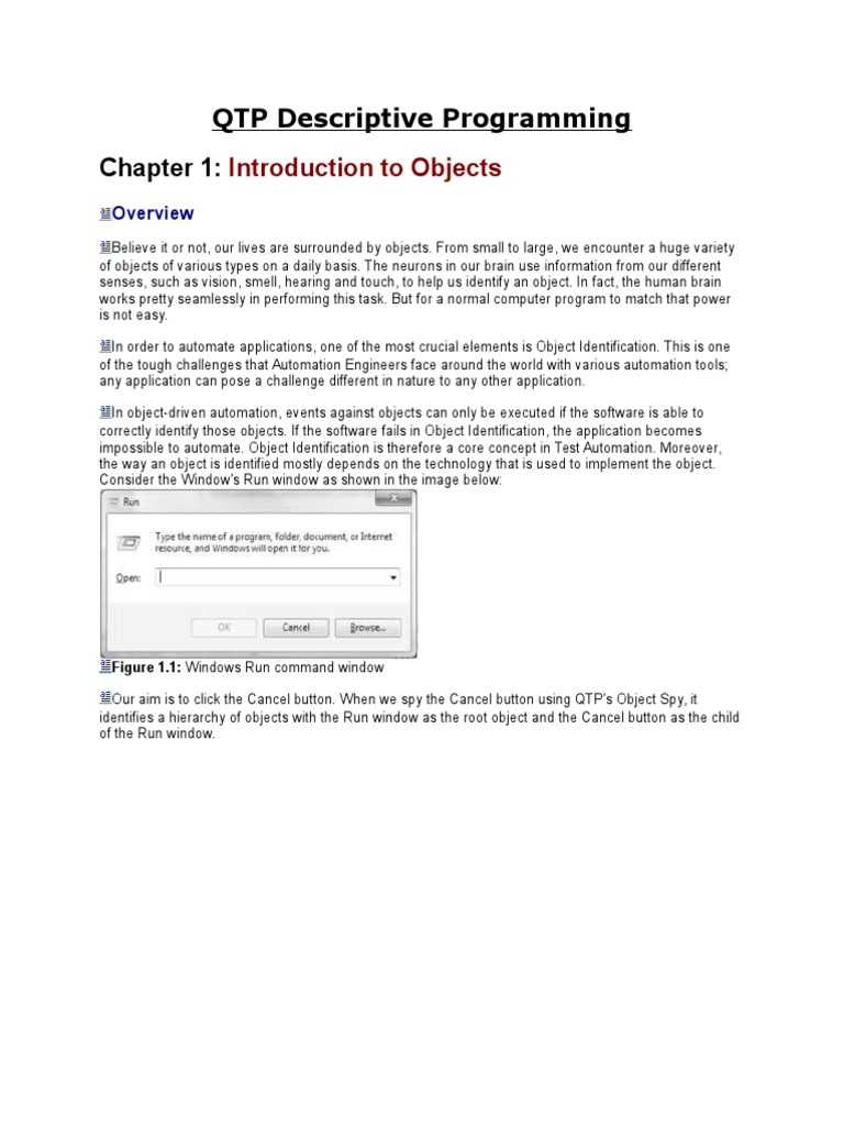 QTP Descriptive Chap1-4 | PDF | Html Element | C (Programming Language)
