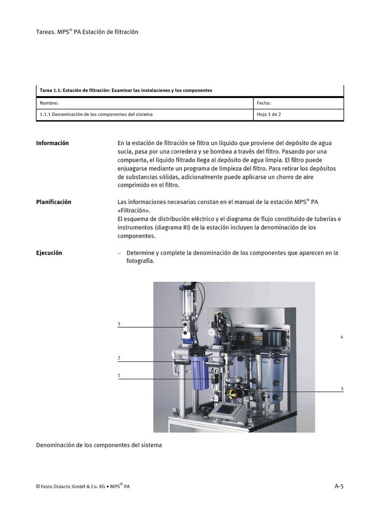 Estacion Filtracion MPS | PDF | Filtración | Informática y tecnología ...