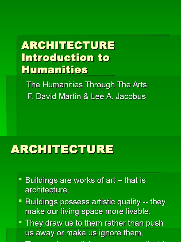 ARCHITECTURE Introduction To Humanities | PDF | Space