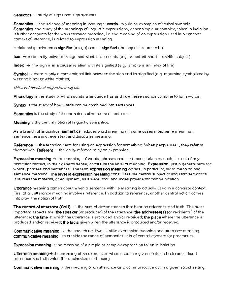 A Course of Introduction To Semantics (Summary) | PDF | Predicate (Grammar) | Semantics