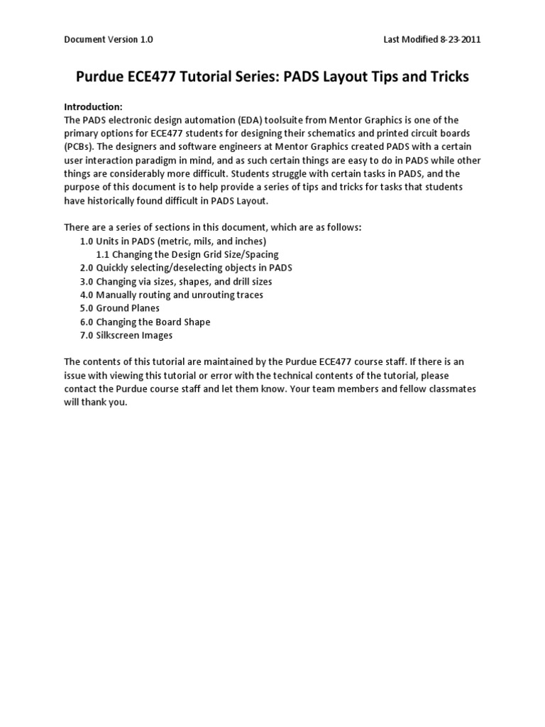 PADS Layout Tips | Download Free PDF | Page Layout | Printed Circuit Board