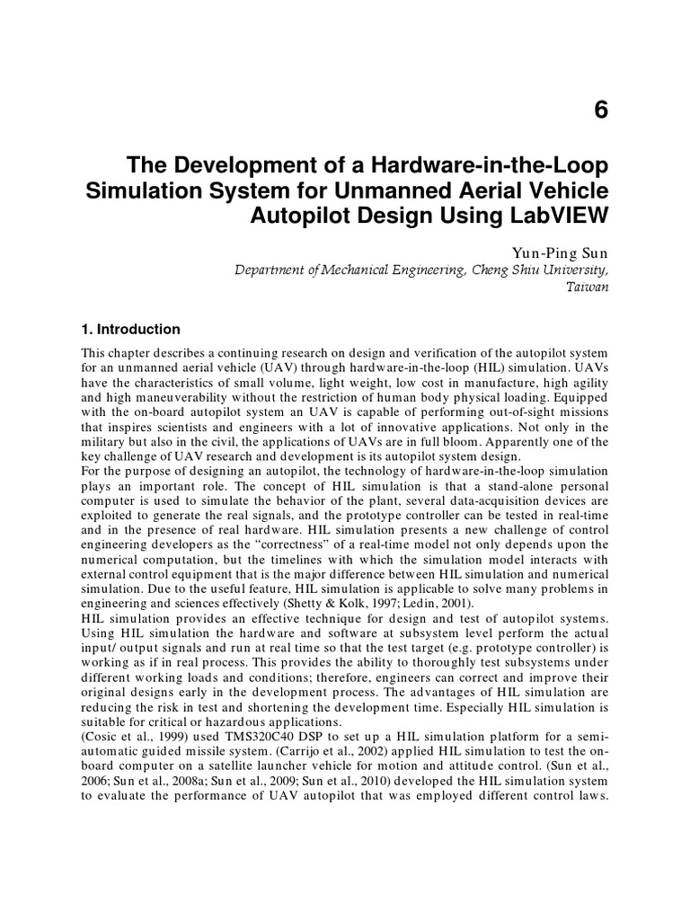 The Development Of A Hardware In The Loop Simulation System For Uav
