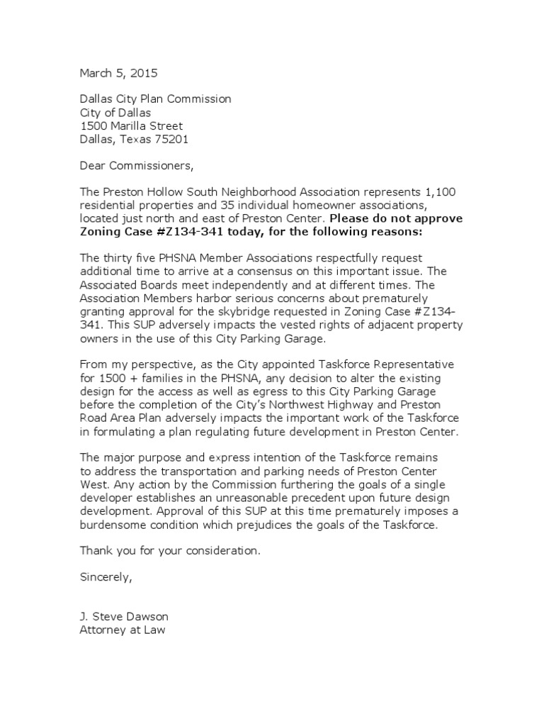 Preston Hollow Zoning Case Opposition | PDF | Law