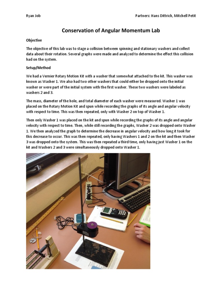 Conservation of Angular Momentum Lab | PDF | Rotation Around A Fixed ...
