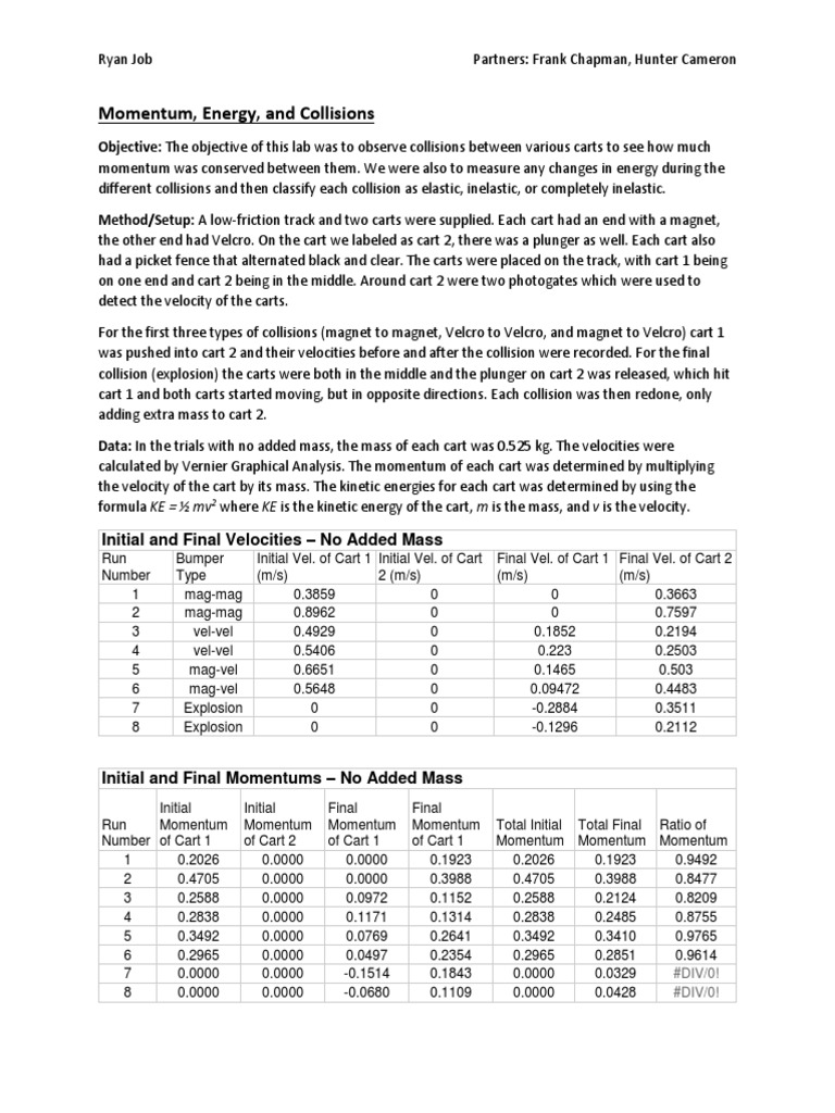 Momentum, Energy, and Collisions | PDF | Collision | Momentum