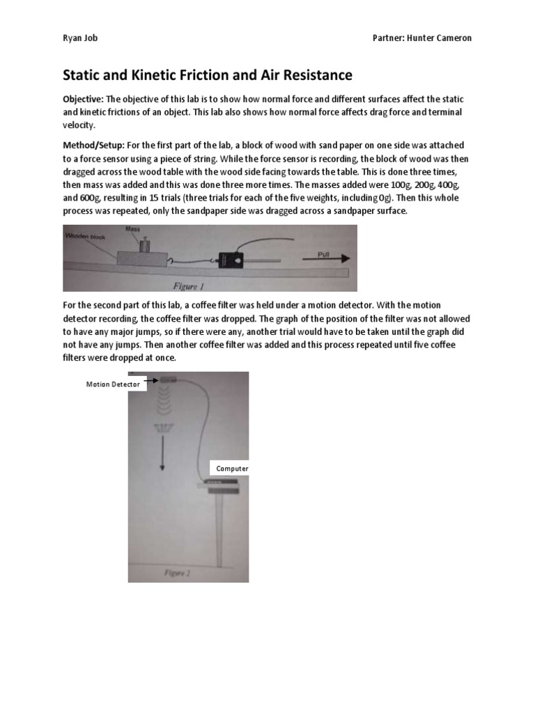 Static and Kinetic Friction and Air Resistance | PDF | Velocity | Force
