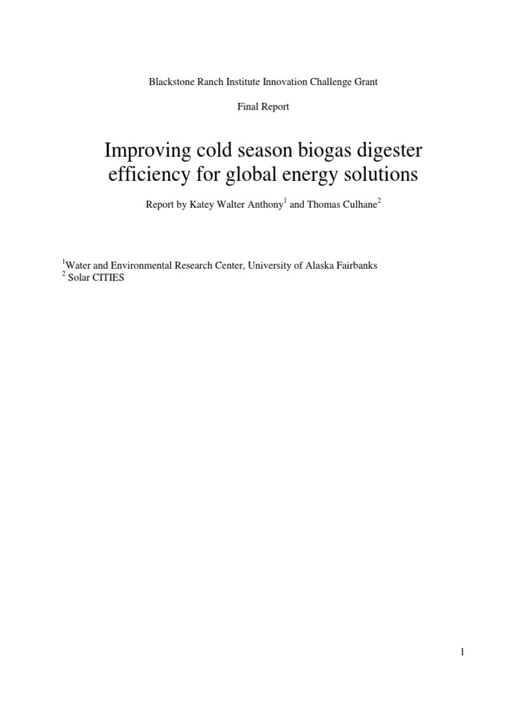 2014 09 29 Biogas TH Culhane and KateyWalterAnthony FinalReport | PDF ...