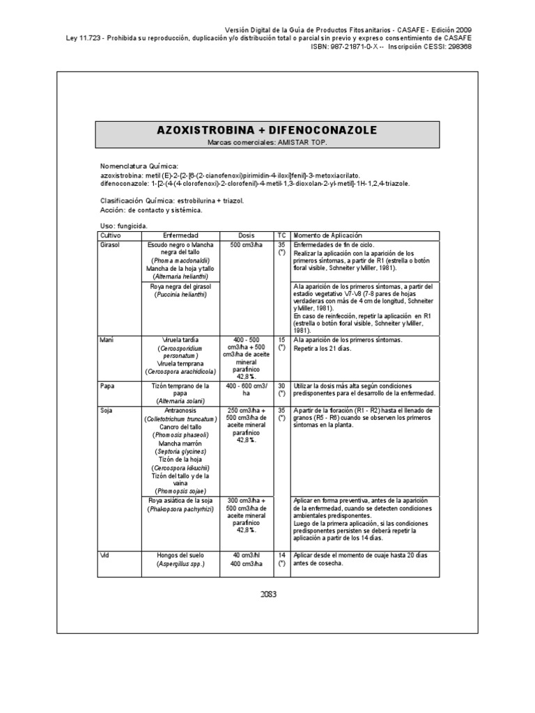 Azoxistrobina + Difenoconazole | PDF | Fungicida | Toxicidad