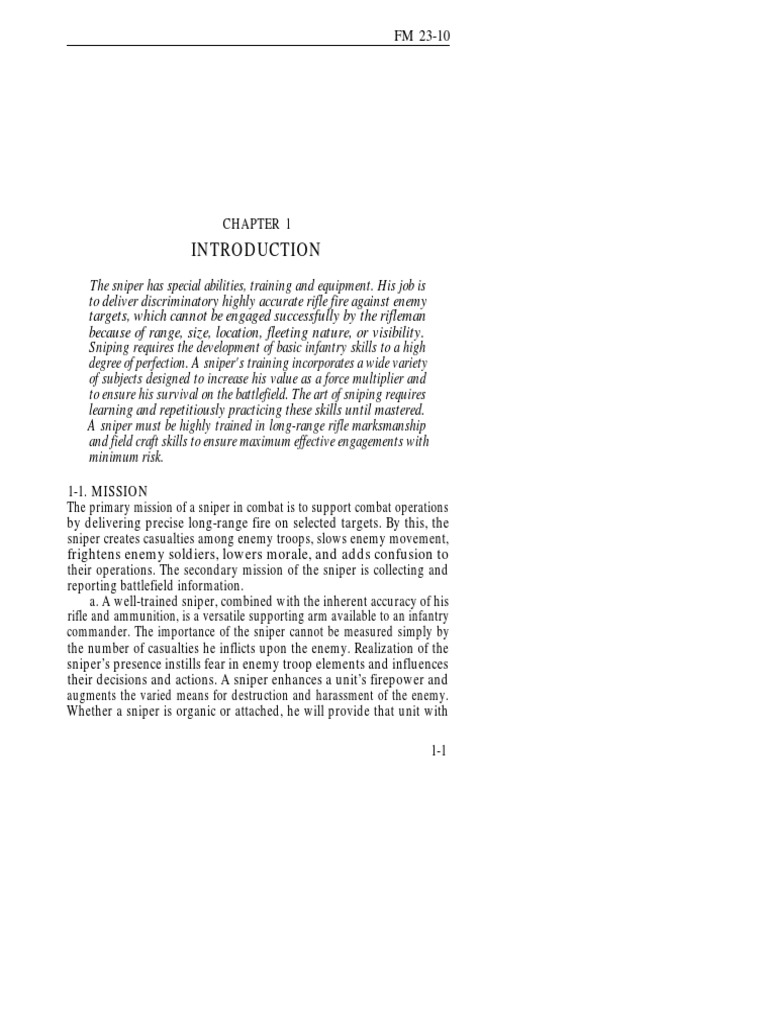 Sniper Chapter 1 PDF | PDF | Sniper | Infantry