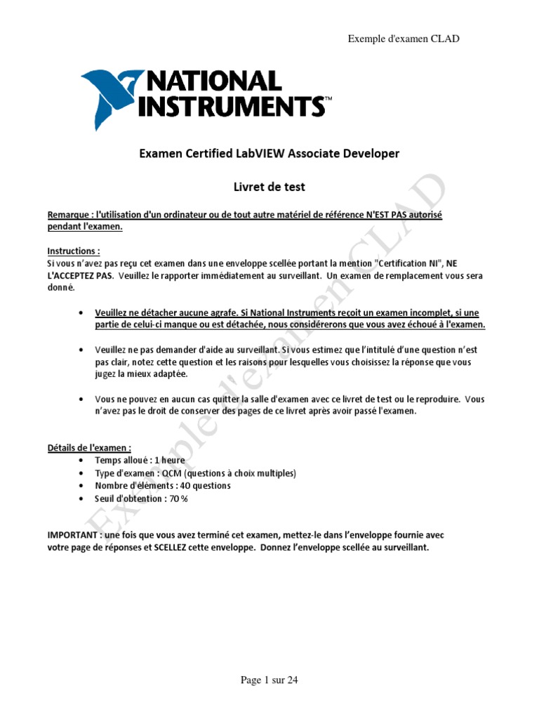 CLAD Sample Exam-2 | PDF | Structure de contrôle | C (Langage de ...