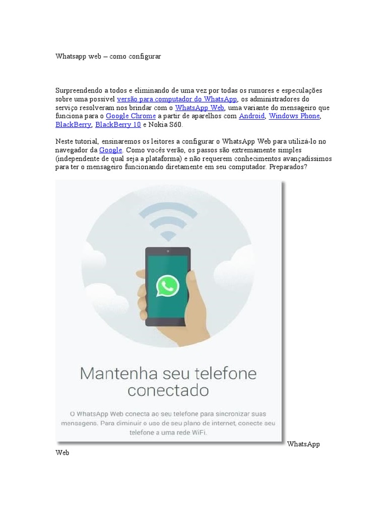 Whatsapp Web | PDF | WhatsApp | Android (sistema operacional)
