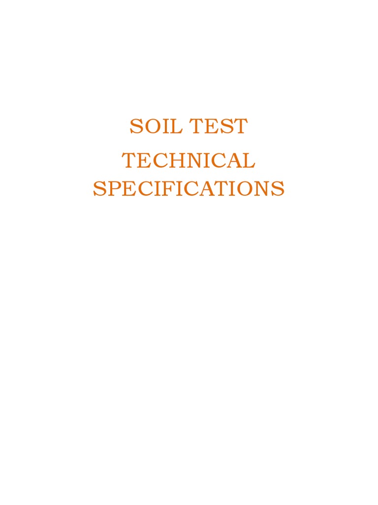Soil Test Specifications Guide | PDF | Geotechnical Engineering | Science