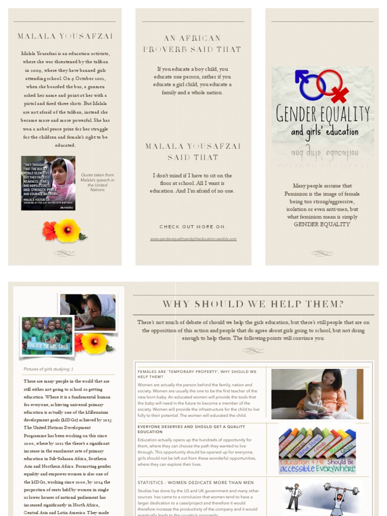 Gender Equality and Girls' Education Leaflet | PDF | Malala Yousafzai ...