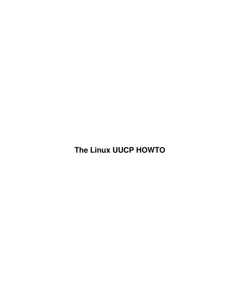 The Linux Uucp Howto | PDF | Modem | Linux