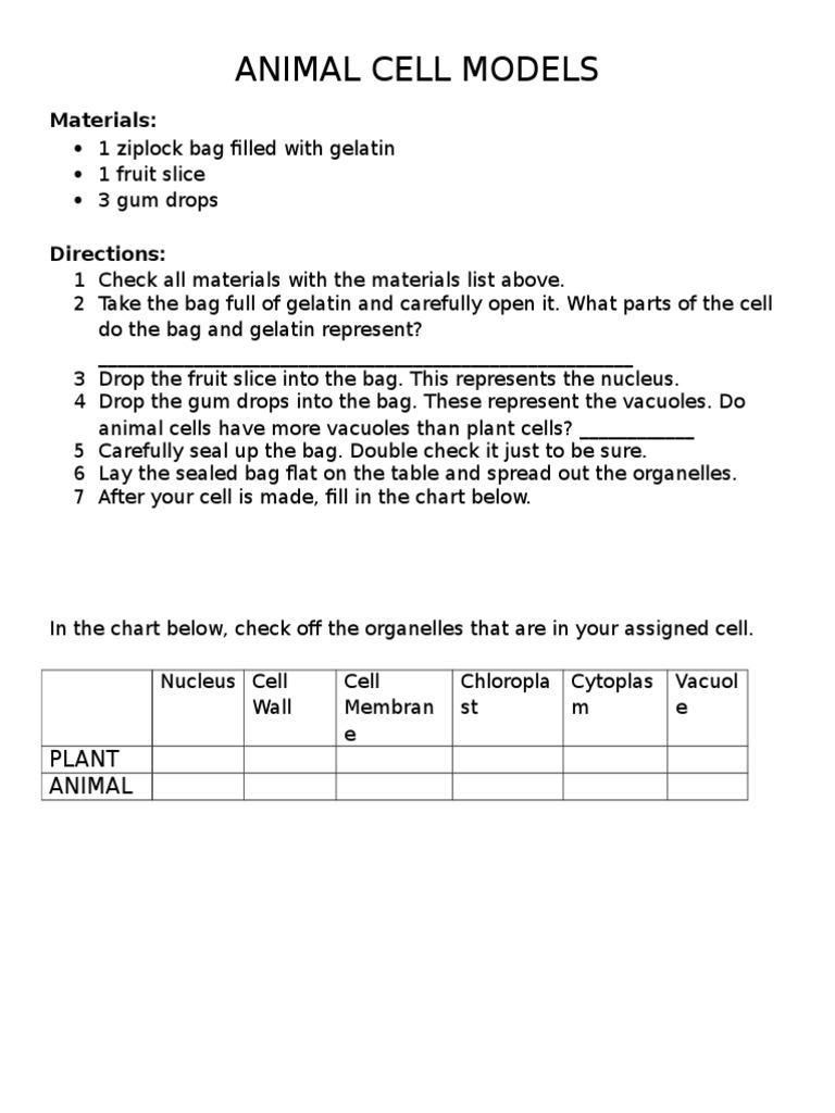 Animal Cell Models | PDF | Self-Improvement | Wellness