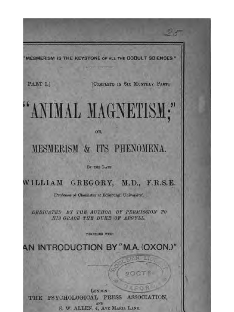 Animal Magnetism or Mesmerism & Its Phenomena by William Gregory | PDF ...