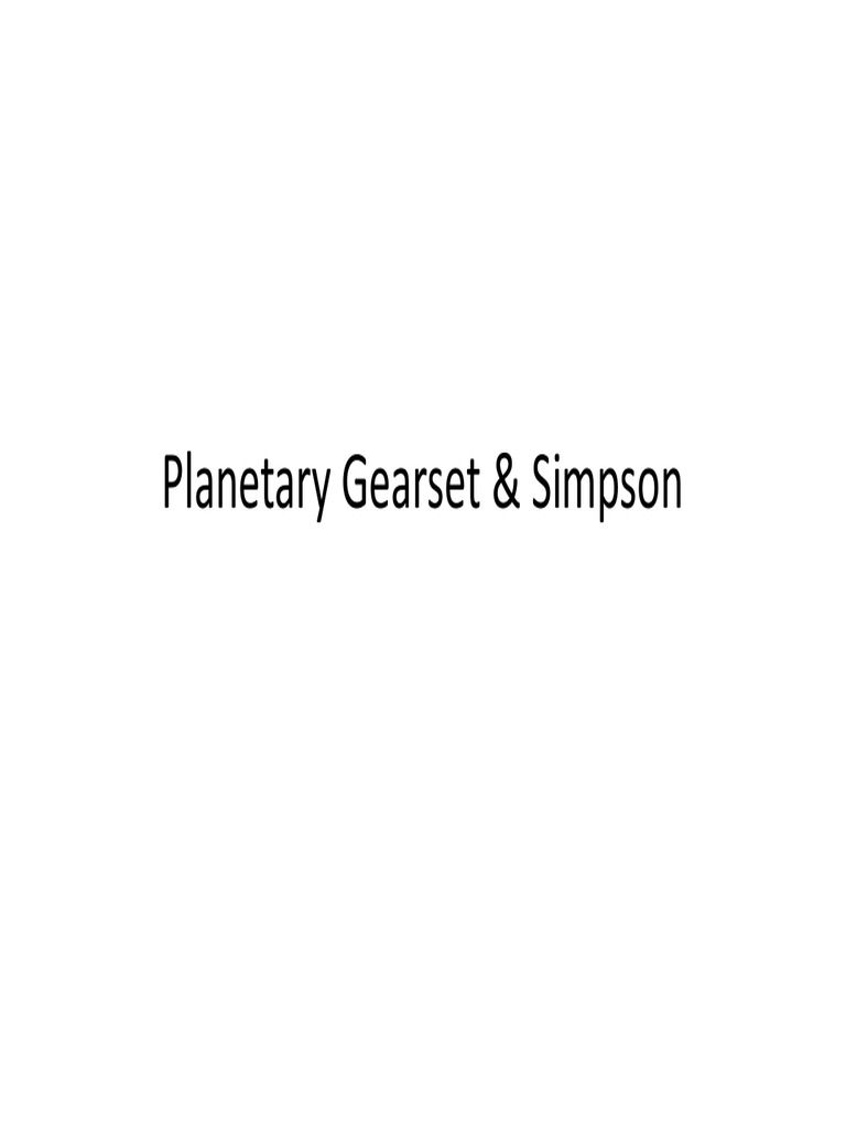 AT3 Planetary Gearset and Simpson | PDF | Transmission (Mechanics ...