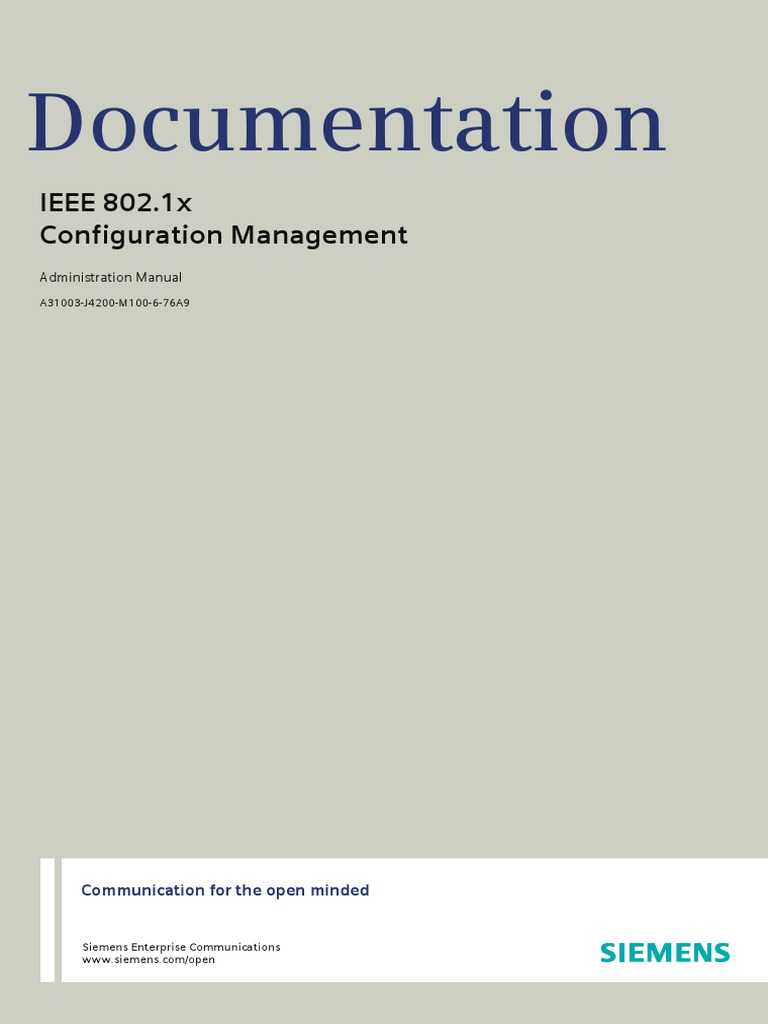 OpenStage IEEE 802.1x Configuration Management Administrator ...