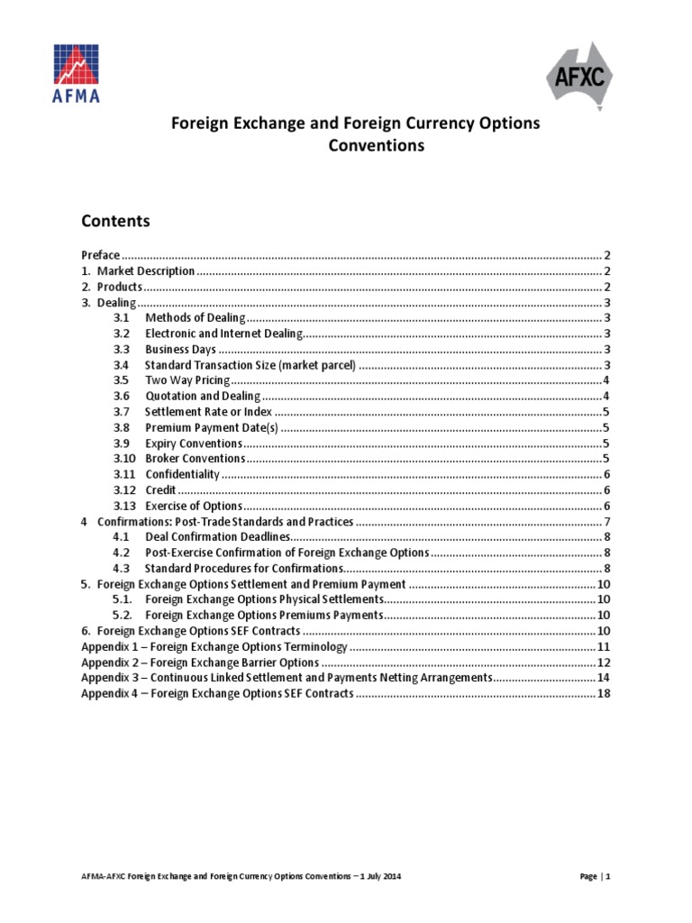 FX & Currency Options Conventions Guide | PDF | Foreign Exchange Market ...