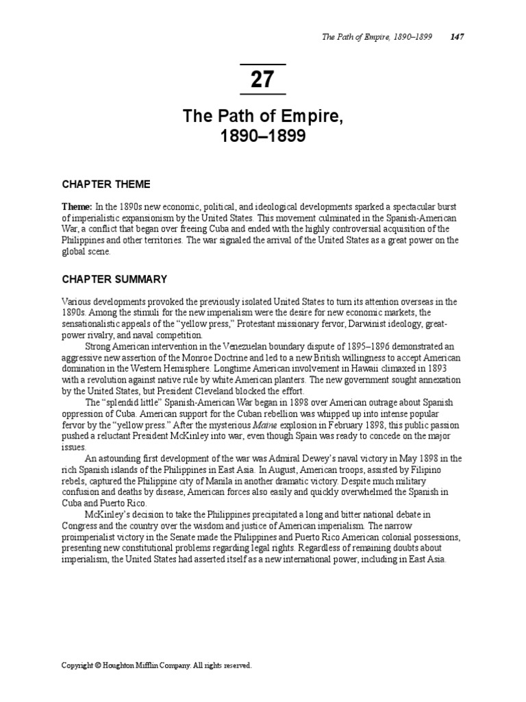 CH .27 History Teacher | PDF | Theodore Roosevelt | Imperialism