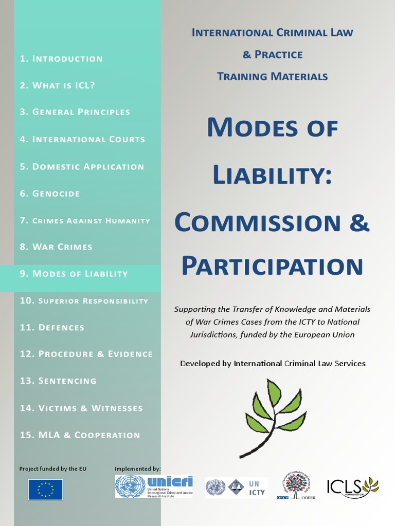 International Criminal Law Modes of Liability | PDF | Mens Rea | Aiding And Abetting