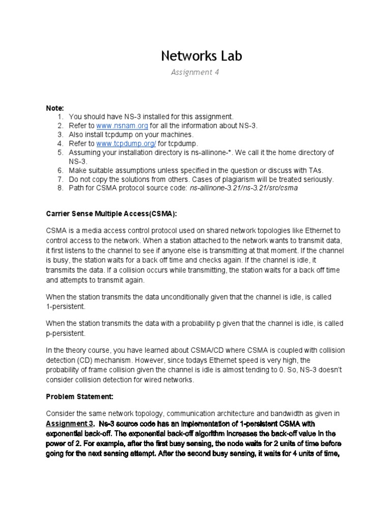 CSMA with Exponential and Additive Backoff | PDF | Networking Standards | Computer Network