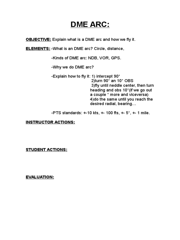 DME Arc Flight Procedures Explained | PDF