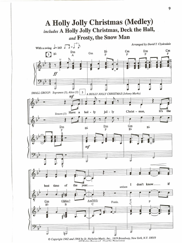 Holly Jolly Christmas Sheet Music