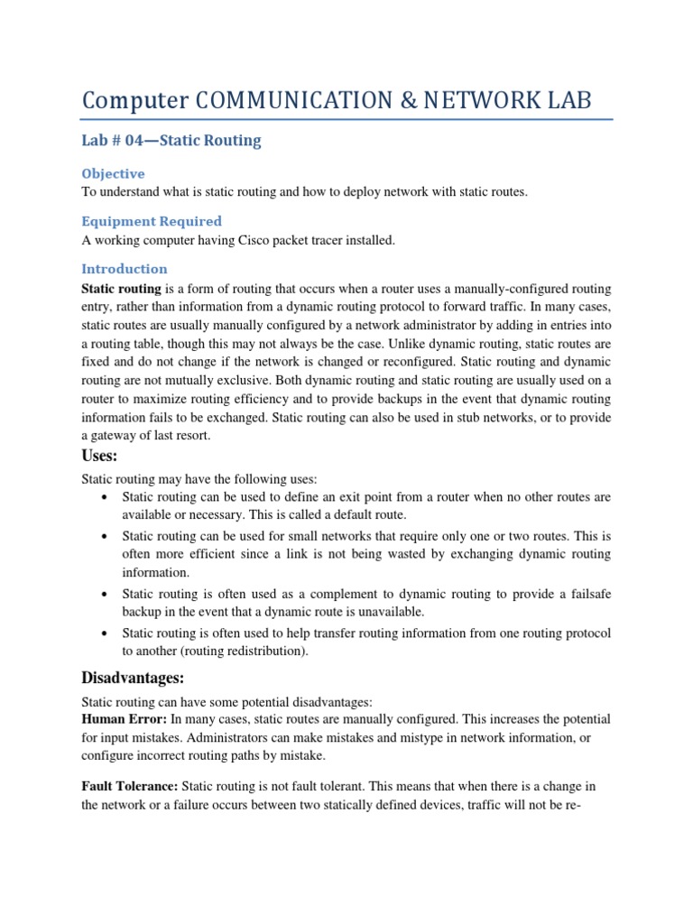 Computer Communication & Network Lab | Download Free PDF | Routing ...